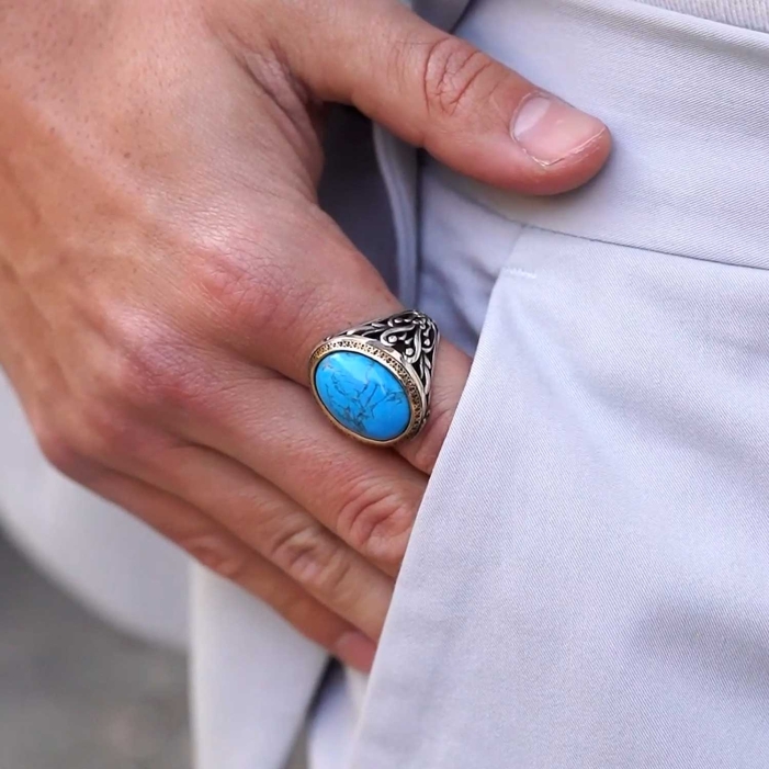 turquoise crystal ring