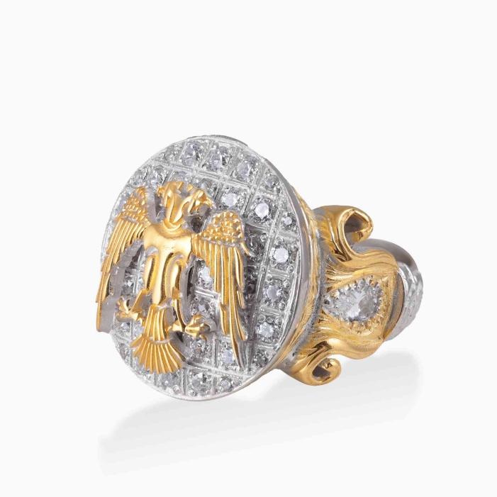 Silver Double-Headed Eagle Ring