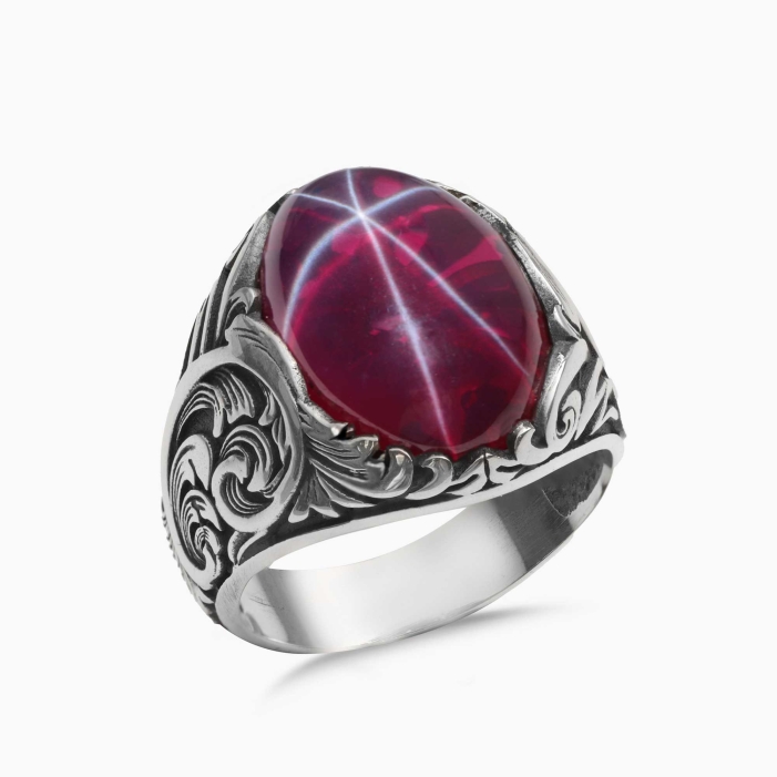 Star Ruby Blaze Silver Ring