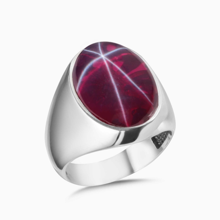 Ruby stone silver ring price store