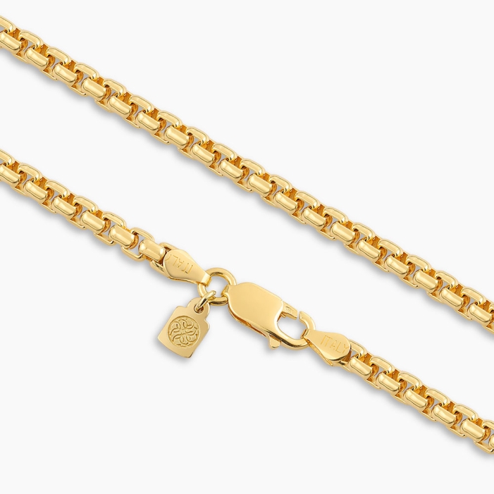Round Box Chain Gold Plated - 4mm