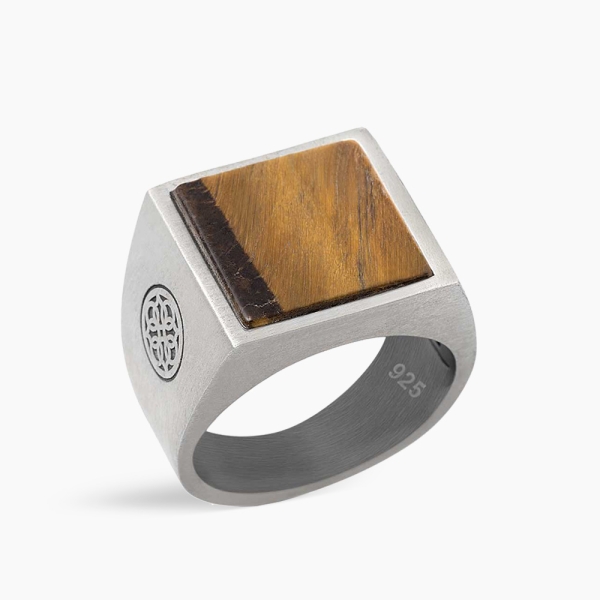Men's Tiger Eye Rings | Handmade by Craftsmen | OTTASILVER