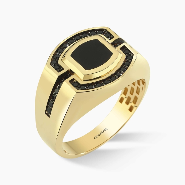 Men's Onyx Rings | Handmade by Craftsmen | OTTASILVER