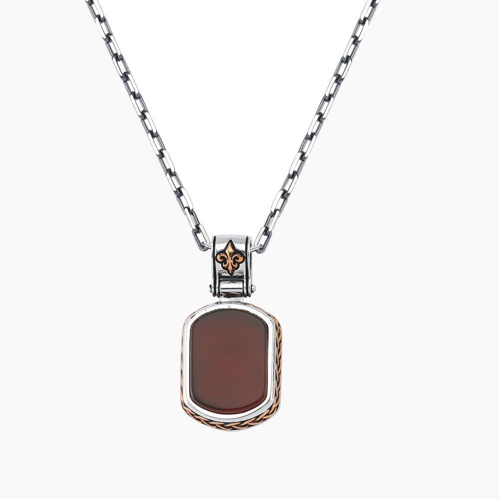 Red Agate Men Pendant