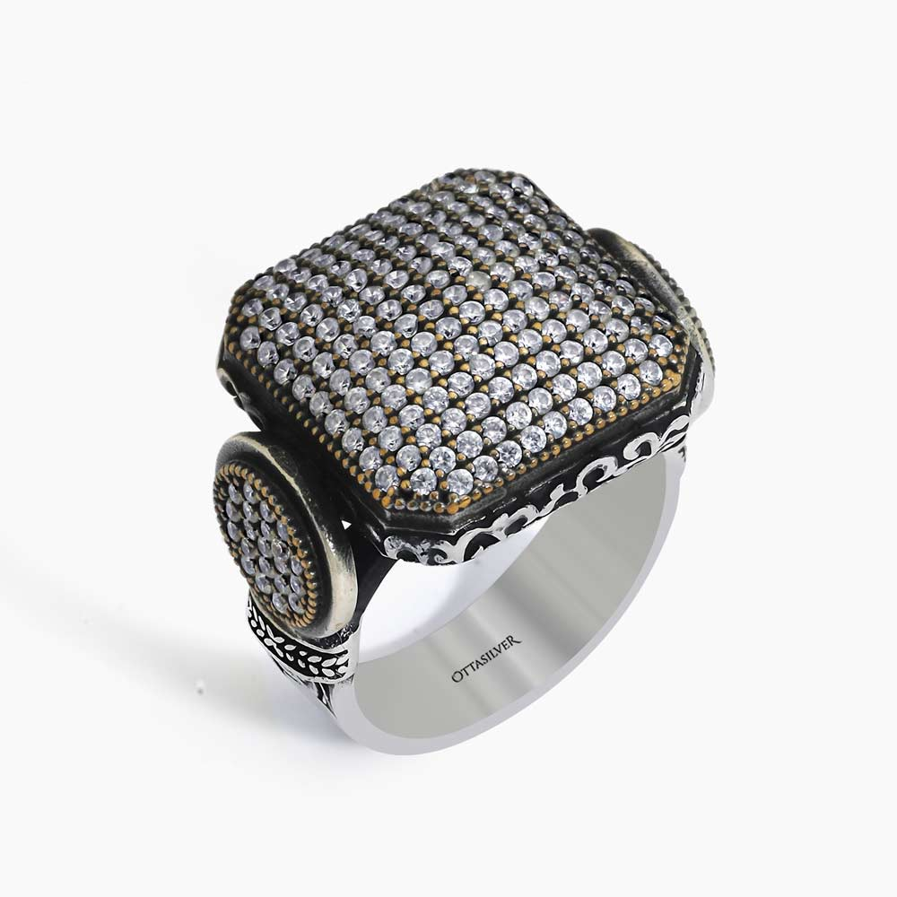 Studded Square Diamond Ring