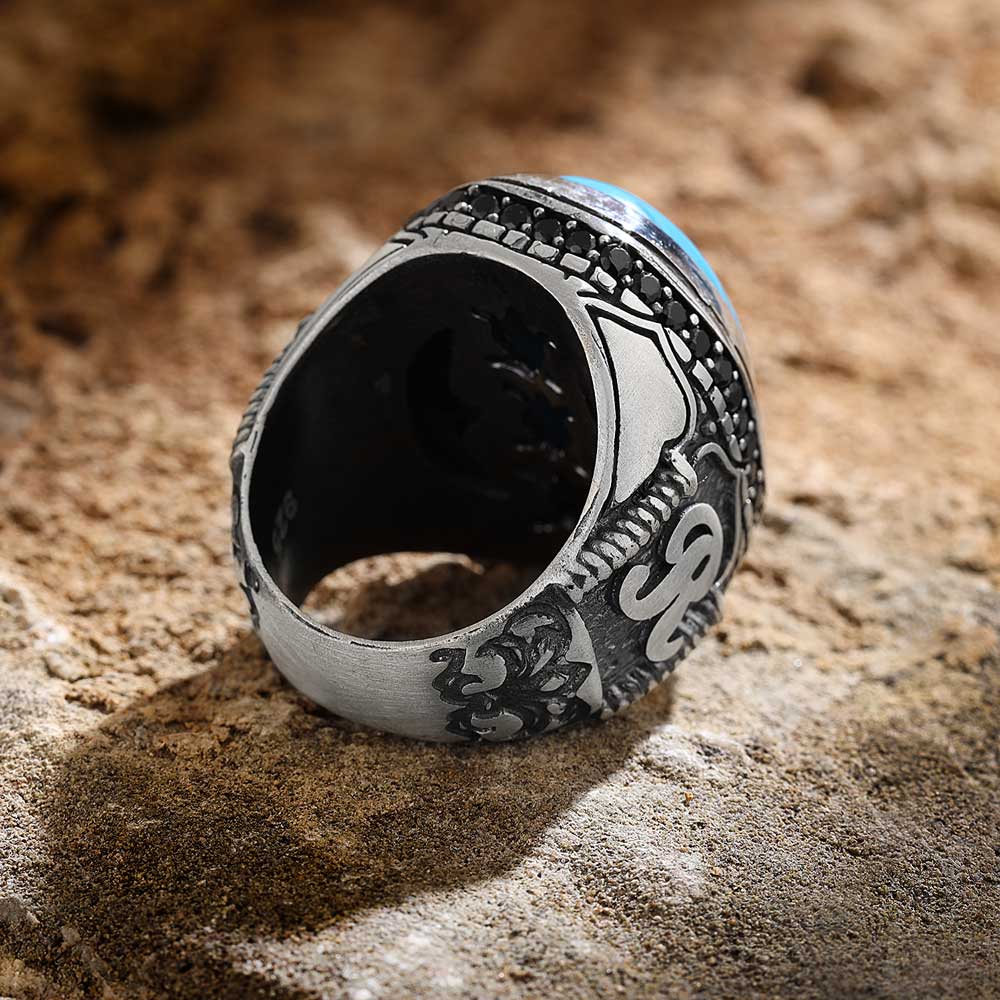 Turquoise Silver Men's Ring
