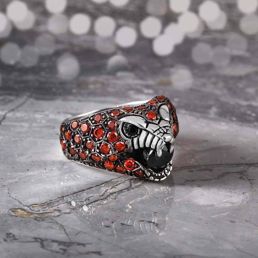 Scarlet Bold Serpent Ring