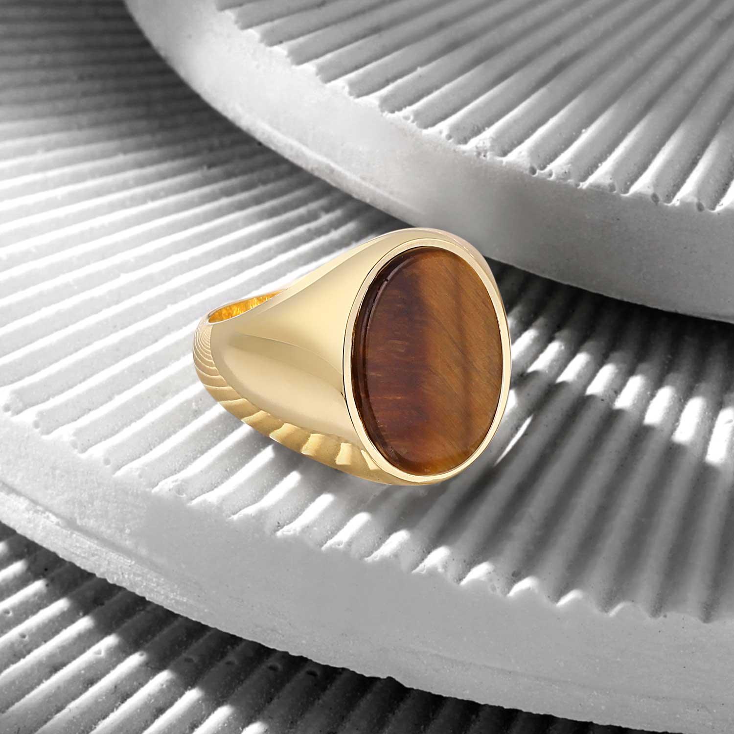 18k gold tiger eye ring store