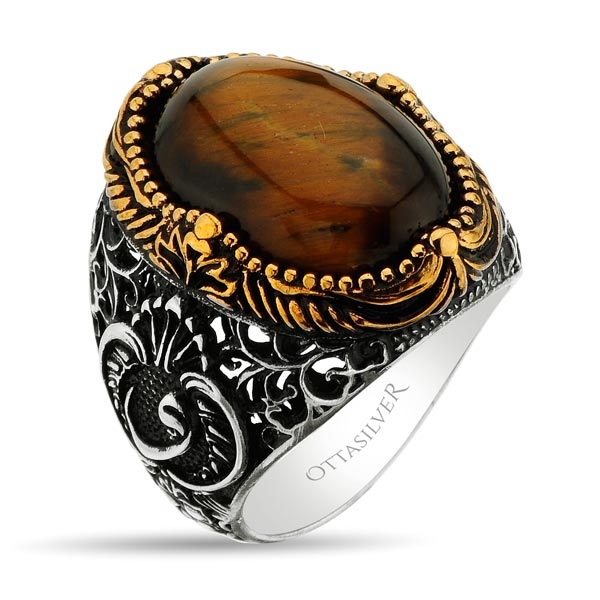 Tiger Eye Stone Sterling Silver Ring