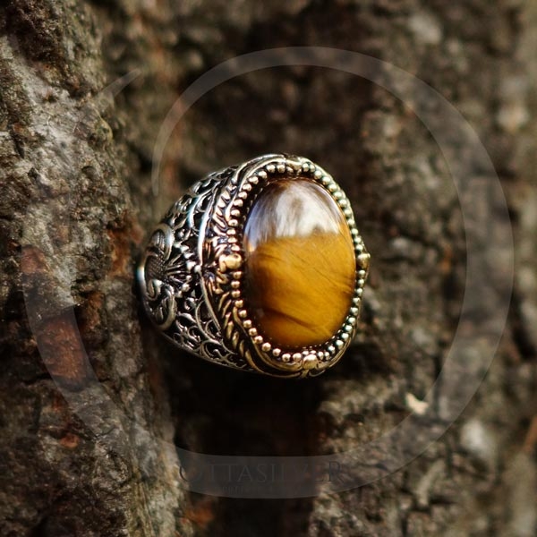 Tiger Eye Stone Sterling Silver Ring